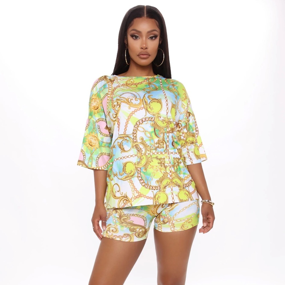 Fashion Nova, Matching Biker Shorts Set, Size Small - Gem